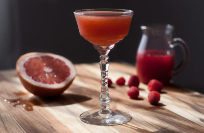 BLINKER - Spicy rye whiskey meets tart grapefruit and bright raspberry.